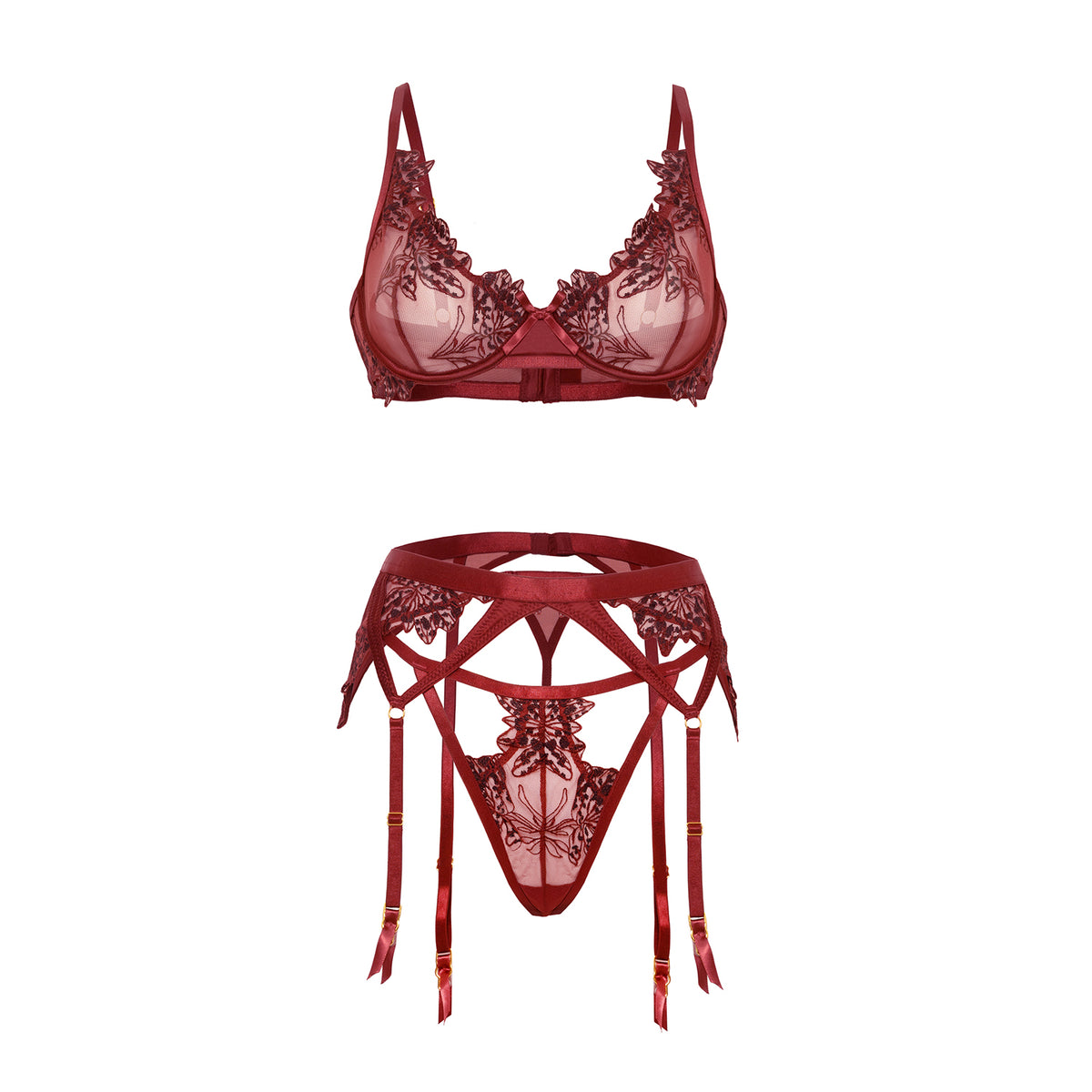 Shop Oh La La Cheri Nina Sheer 3 Piece Bra Set - Lingerie Living